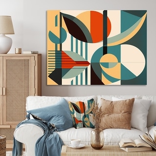 Designart "Midcentury Graphic Composition In Retro Colors" Christianism Wall Decor - Bed Bath ...